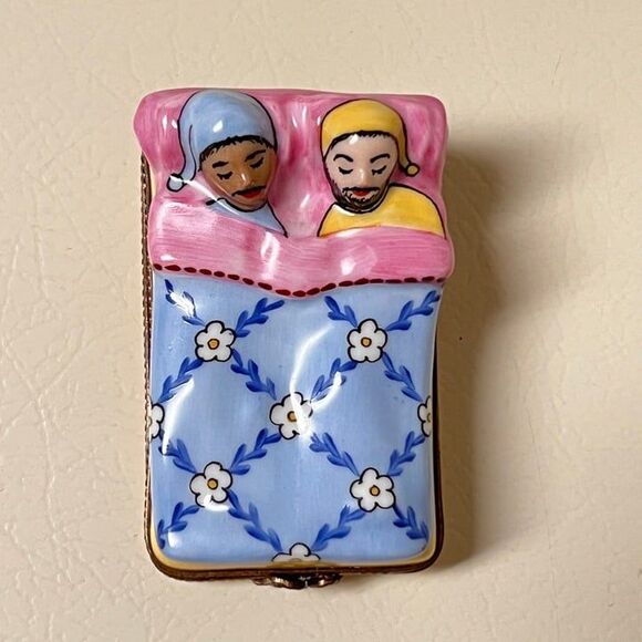 Limoges | Accents | Sleeping Companions Handpainted Limoges Box With ...